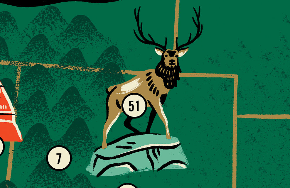 U.S. National Parks Map Poster (Large Timed Edition) – Fifty-Nine Parks